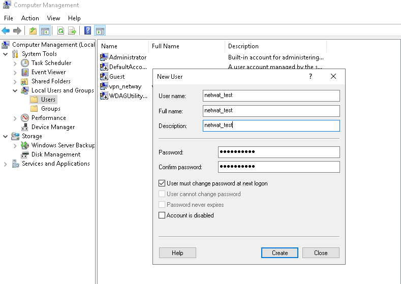 การสร้าง User Windows server